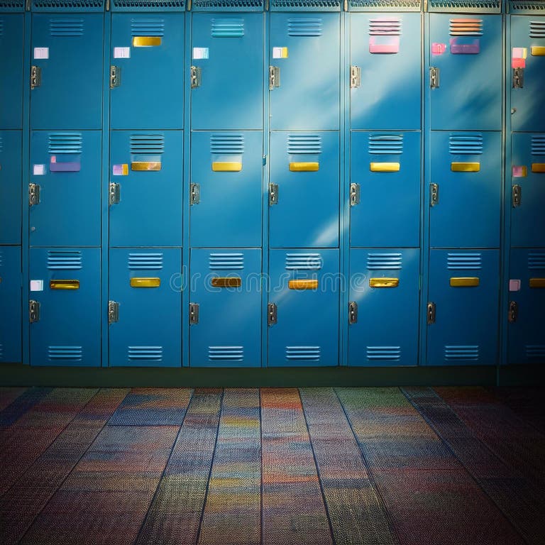 School Locker Background with Copy Space for Text Stock Illustration ...