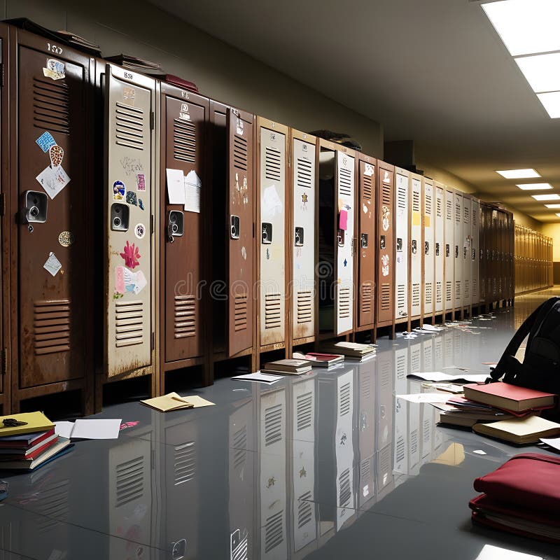 School Locker in a Floor Room Stock Image - Image of custom, classroom ...