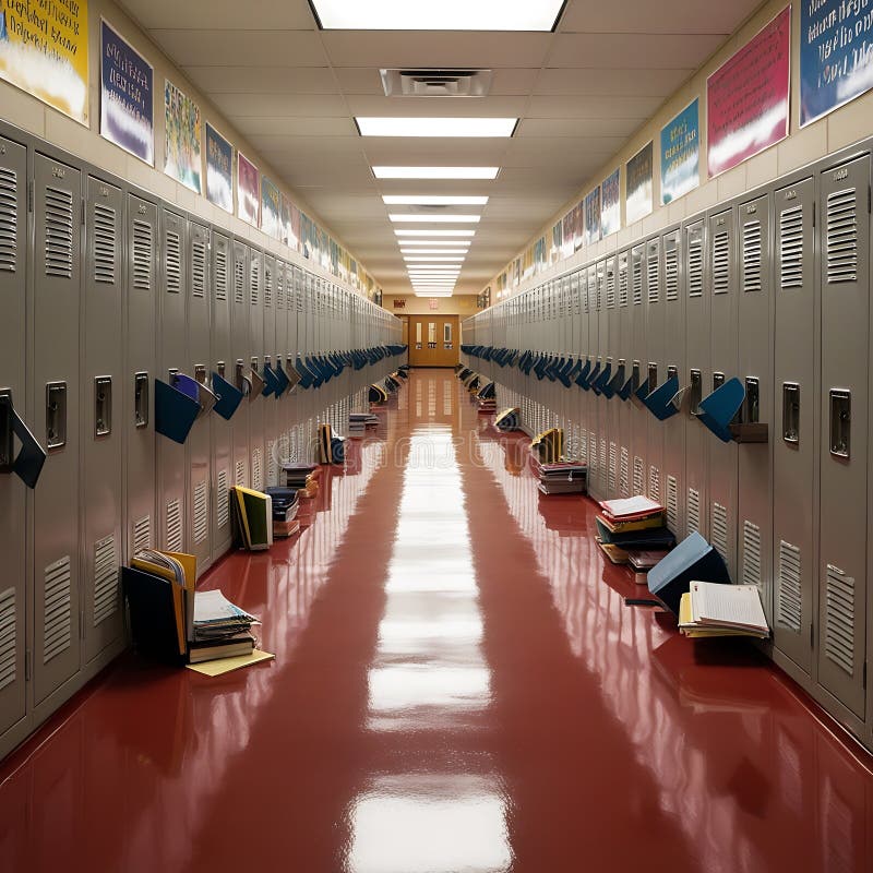 School Locker in a Floor Room Stock Image - Image of personal, durable ...