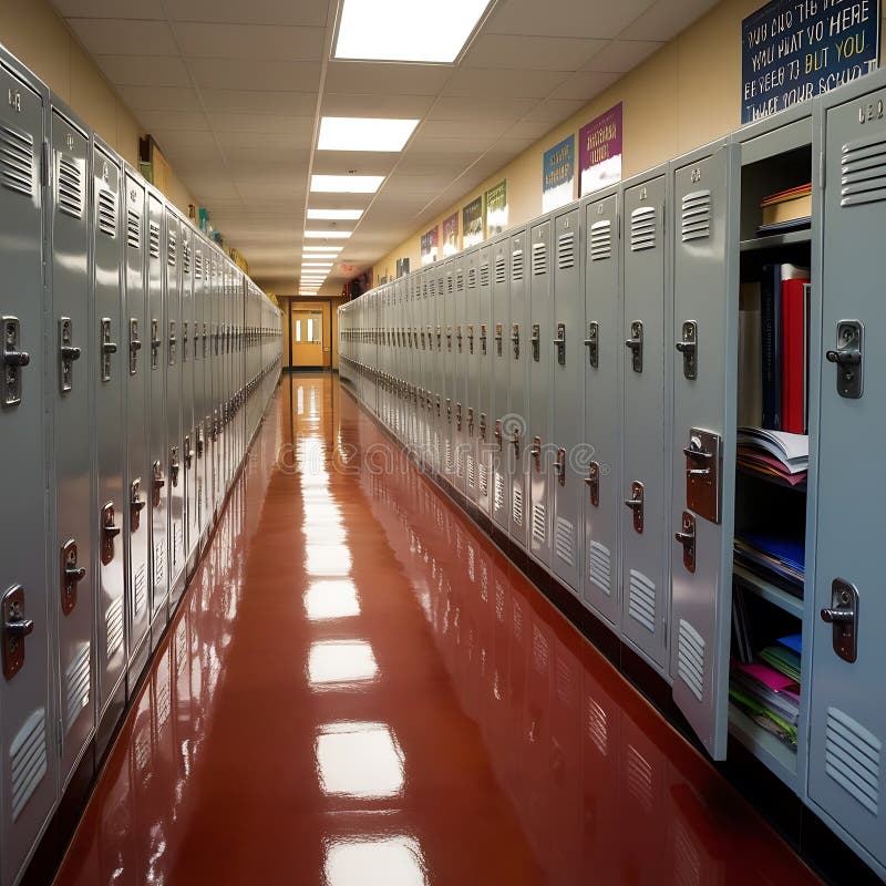 School Locker in a Floor Room Stock Photo - Image of compact, kids ...