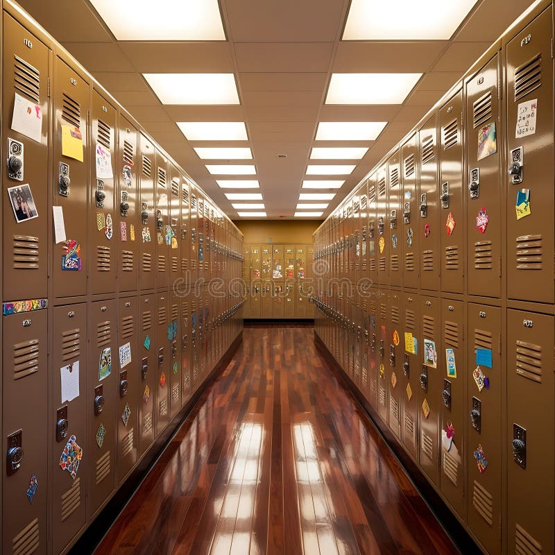 School Locker in a Floor Room Stock Photo - Image of high, durable ...