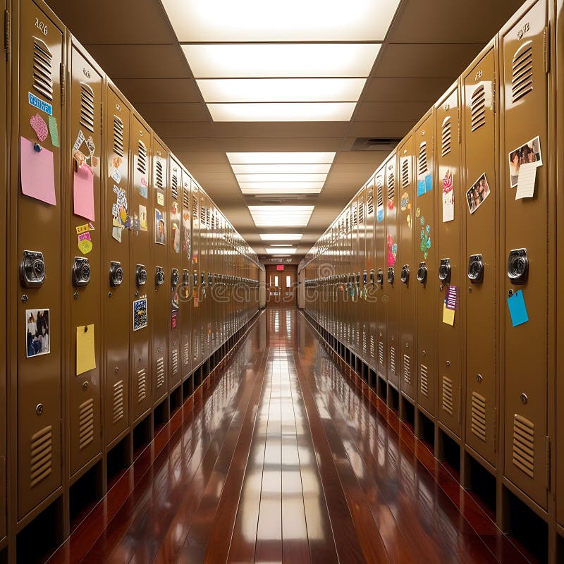 School Locker in a Floor Room Stock Image - Image of primary, classroom ...