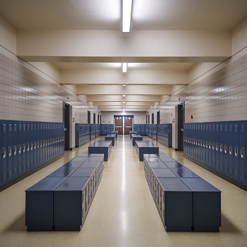 School Locker in a Floor Room Stock Image - Image of primary, personal ...