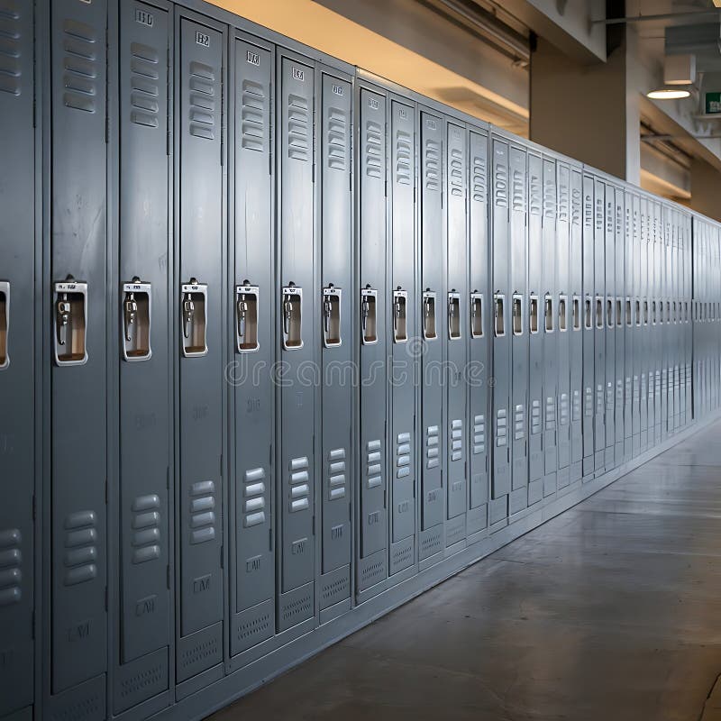 School Locker in a Floor Room Stock Image - Image of items, primary ...