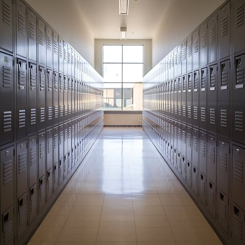 School Locker in a Floor Room Stock Image - Image of primary ...