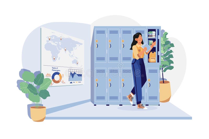 Backpack Locker Stock Illustrations – 161 Backpack Locker Stock ...