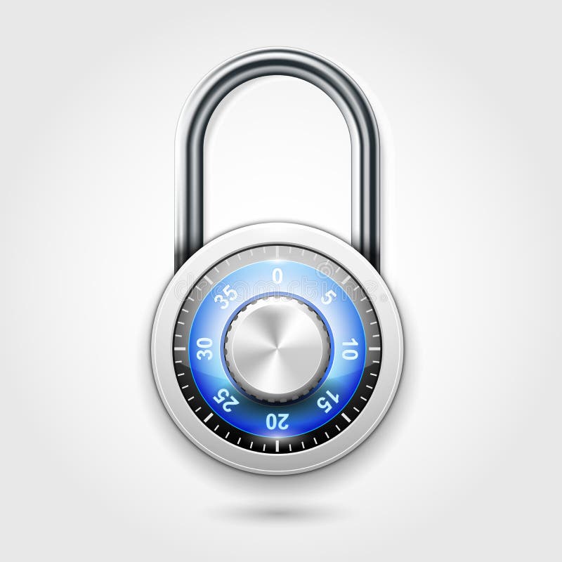 School Lockers Combination Padlock - Lock Icon with Code Stock Vector ...