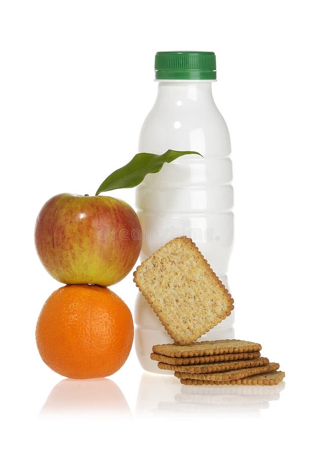 Bag Lunch and an Apple stock image. Image of environment - 5384201