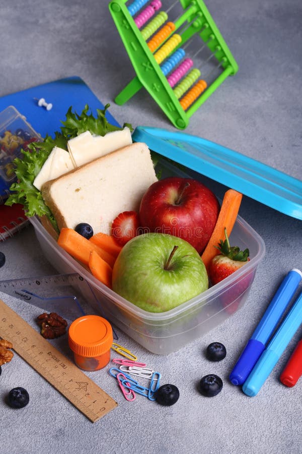 School lunch box stock image. Image of snack, meal, wooden - 174460487