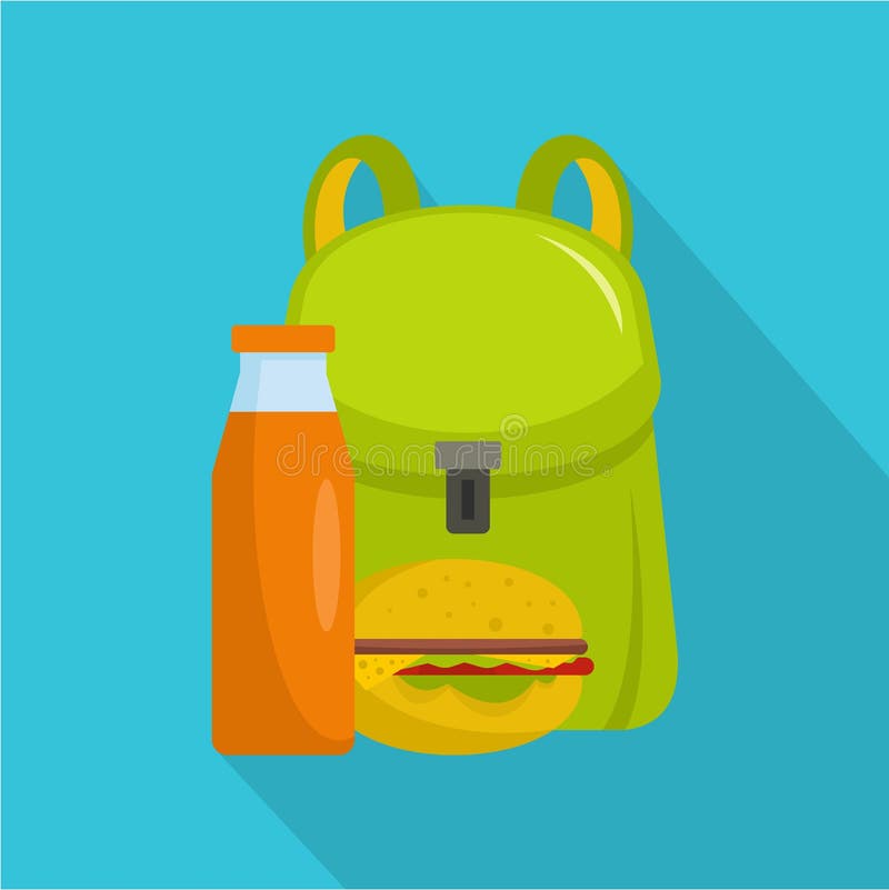 School Lunch Icon, Flat Style Stock Vector - Illustration of package ...