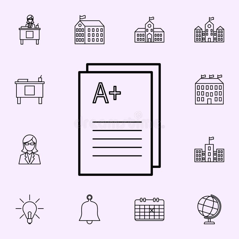 School Marks Icon. School Icons Universal Set for Web and Mobile Stock ...