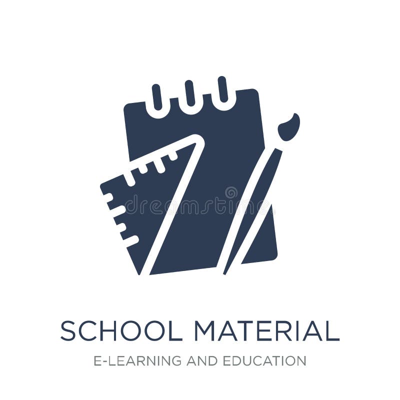 School Material Icon. Trendy Flat Vector School Material Icon on Stock ...