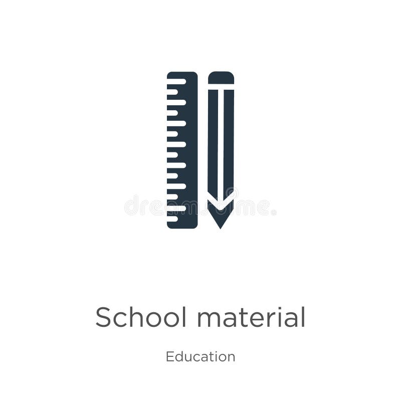 School Material Icon Vector. Trendy Flat School Material Icon from ...