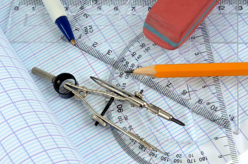 School Material on a School Notebook Stock Image - Image of equipment ...