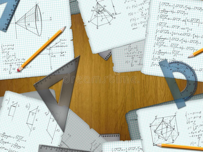 School Math Drawing Tools Background Stock Illustration - Illustration ...