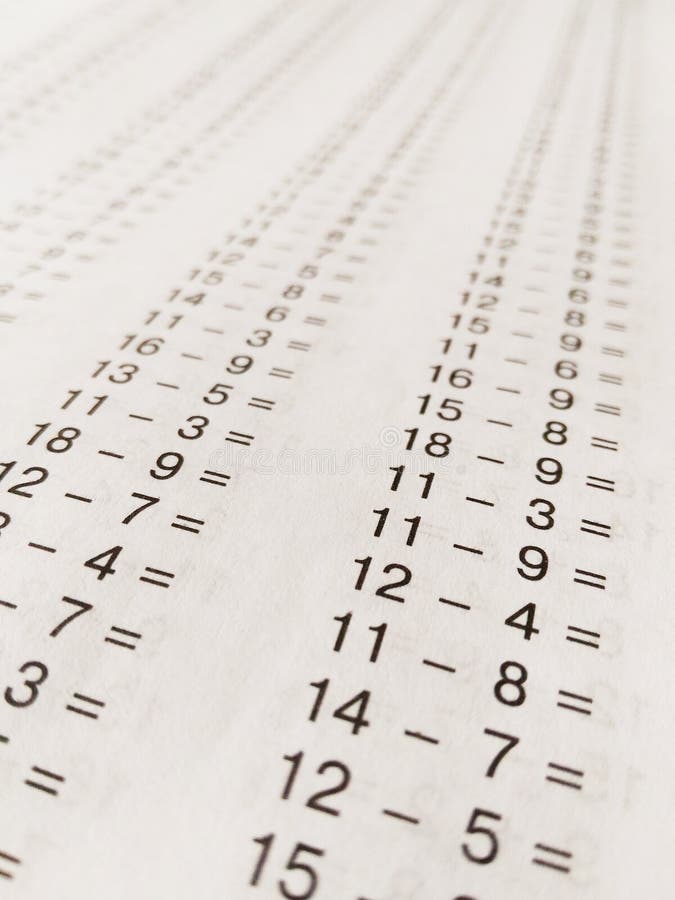 Math Examples in Elementary School Stock Photo - Image of correct ...