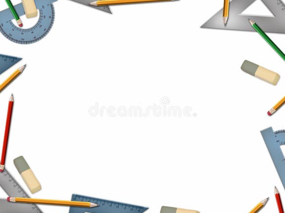 School Math Tools on White Background Stock Illustration - Illustration ...