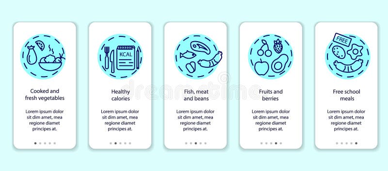 School Meal App Page Screen with Concepts. Kids Menu Walkthrough 5 ...
