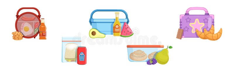 School Meal and Lunch Object and Item Vector Set Stock Vector ...