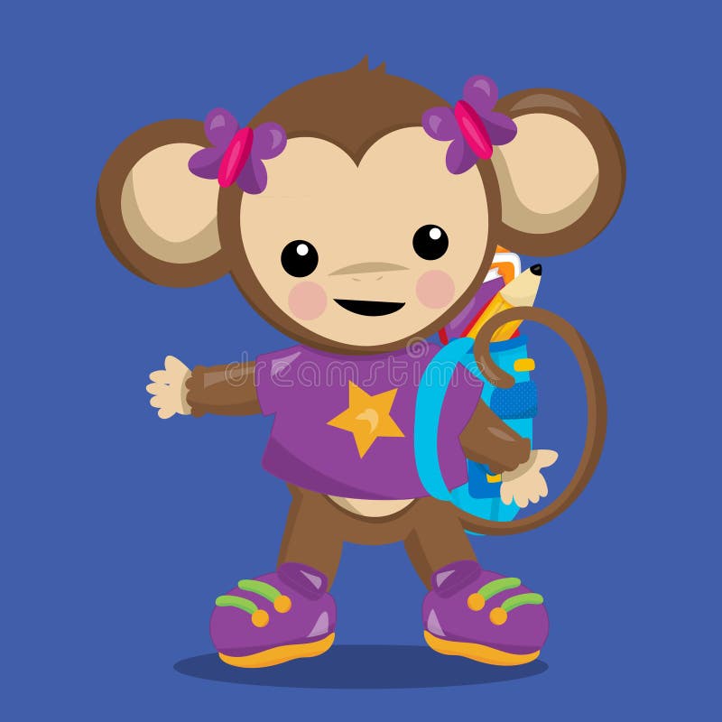 School Monkey Theme Image 3 Stock Vector - Illustration of schoolbook ...