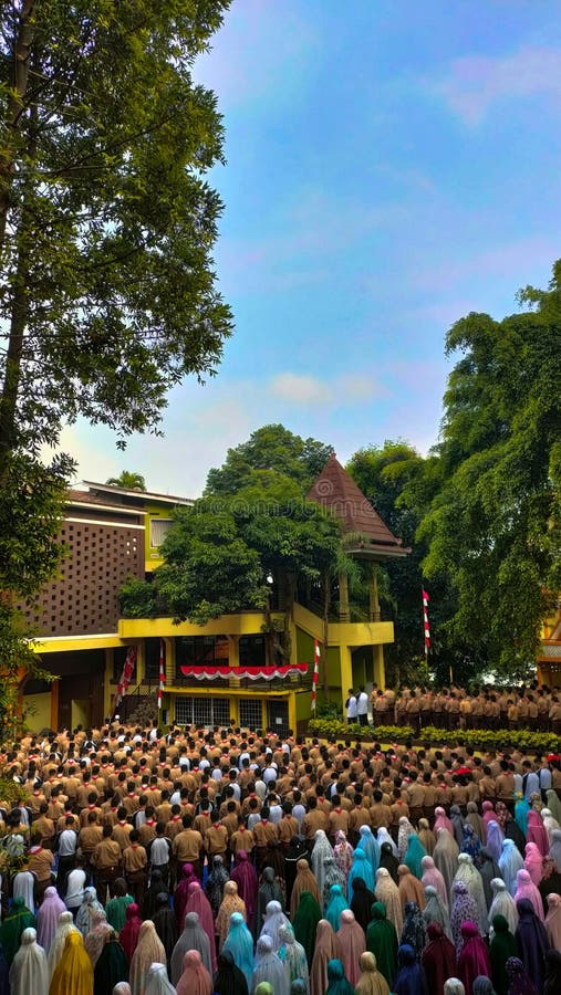 School Morning Pray Indonesia Cool Editorial Stock Photo - Image of ...