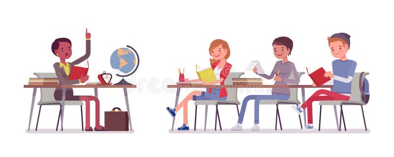 School normal behaviour stock vector. Illustration of class - 210012825