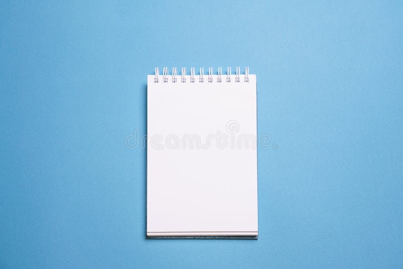 School Notebook on Blue Background, Spiral Notepad on Table, Education ...