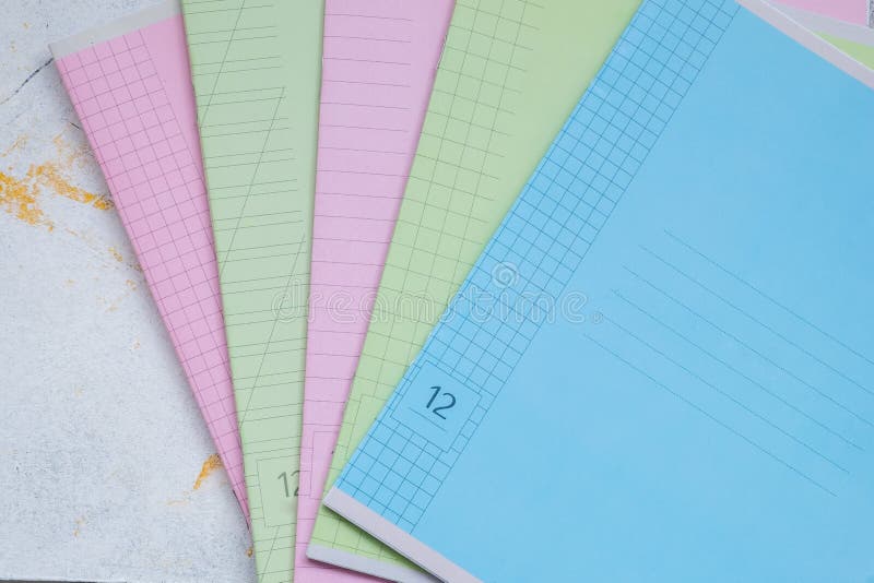 School Notebook with Copy Space on a White Background. Stock Image ...