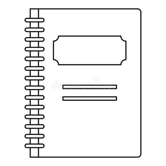 School Notebook Icon, Outline Style Stock Vector - Illustration of ...