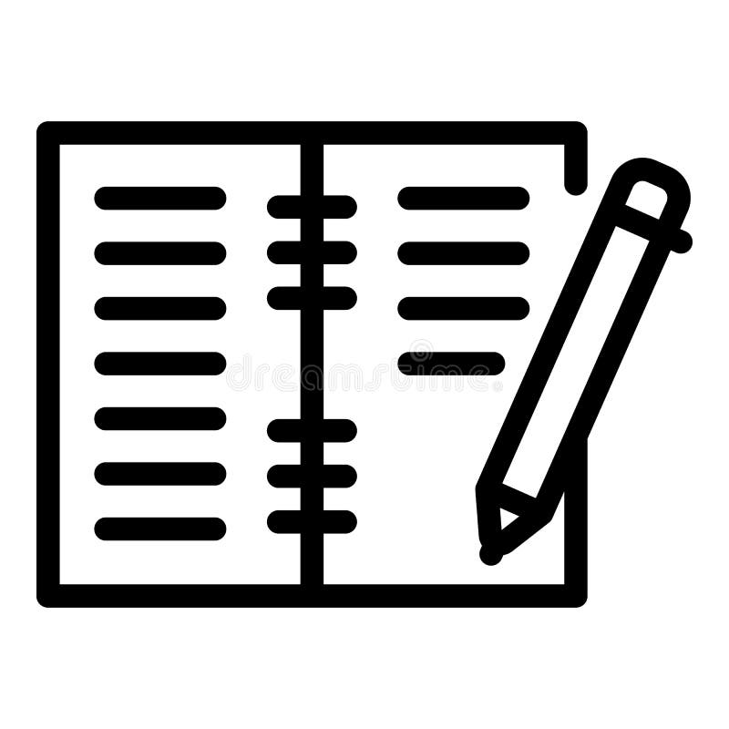 School Notebook Icon, Outline Style Stock Illustration - Illustration ...