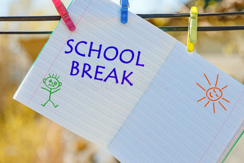School Notebook with the Inscription - School Break Stock Image - Image ...