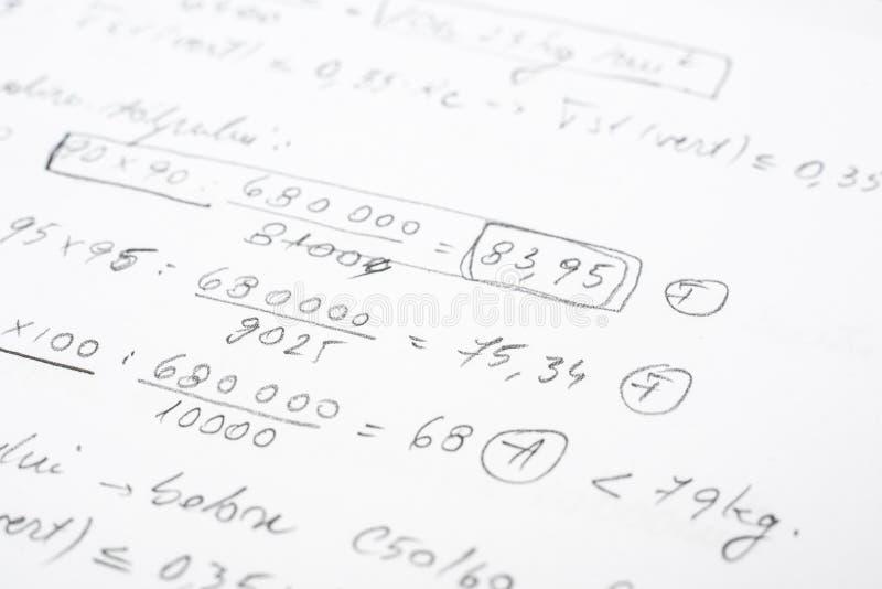 School Notebook with Mathematical Equations Stock Image - Image of ...