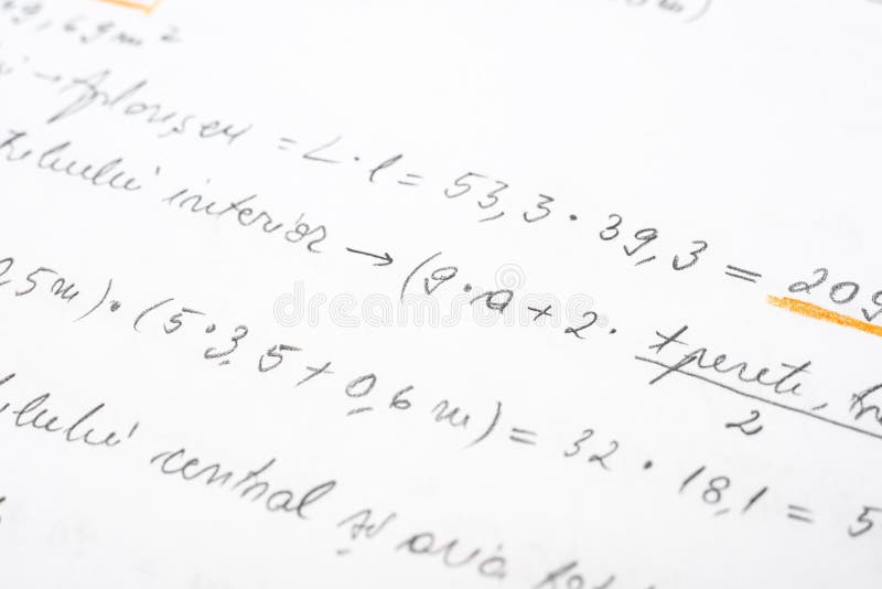School Notebook with Mathematical Equations Stock Photo - Image of ...