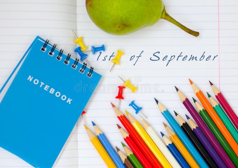 School notebook stock photo. Image of colored, buttons - 32912138