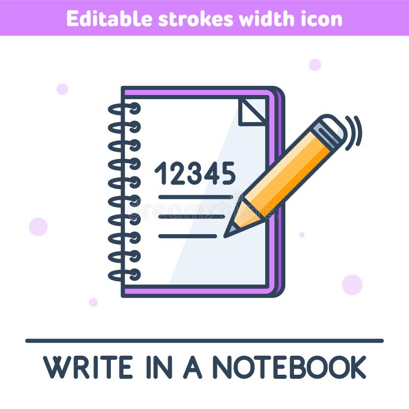 The School Notebook Outline Vector Concept Illustration Stock Vector ...