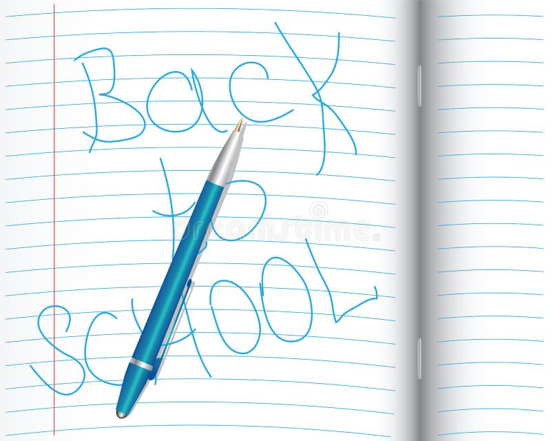 School notebook with pen stock vector. Illustration of objects - 25178812