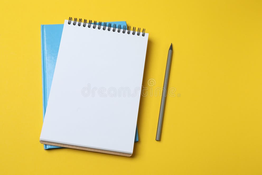 School Notebook, Pen, Spiral Notebook on the Table. Stock Image - Image ...