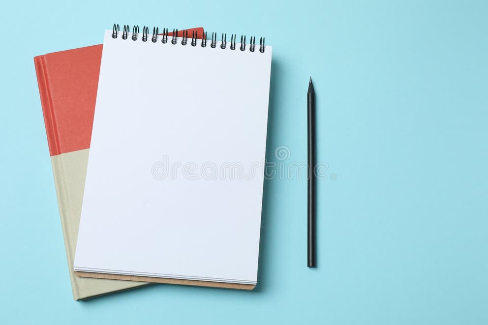 School Notebook, Pen, Spiral Notebook on the Table. Stock Photo - Image ...