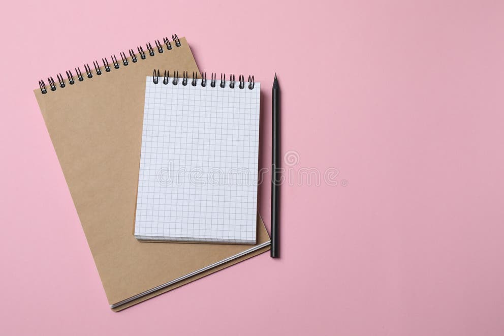 School Notebook, Pen, Spiral Notebook on the Table. Stock Photo - Image ...
