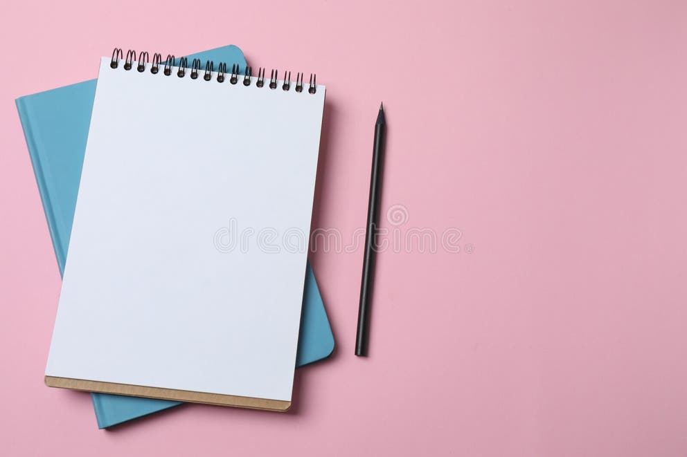School Notebook, Pen, Spiral Notebook on the Table. Stock Image - Image ...