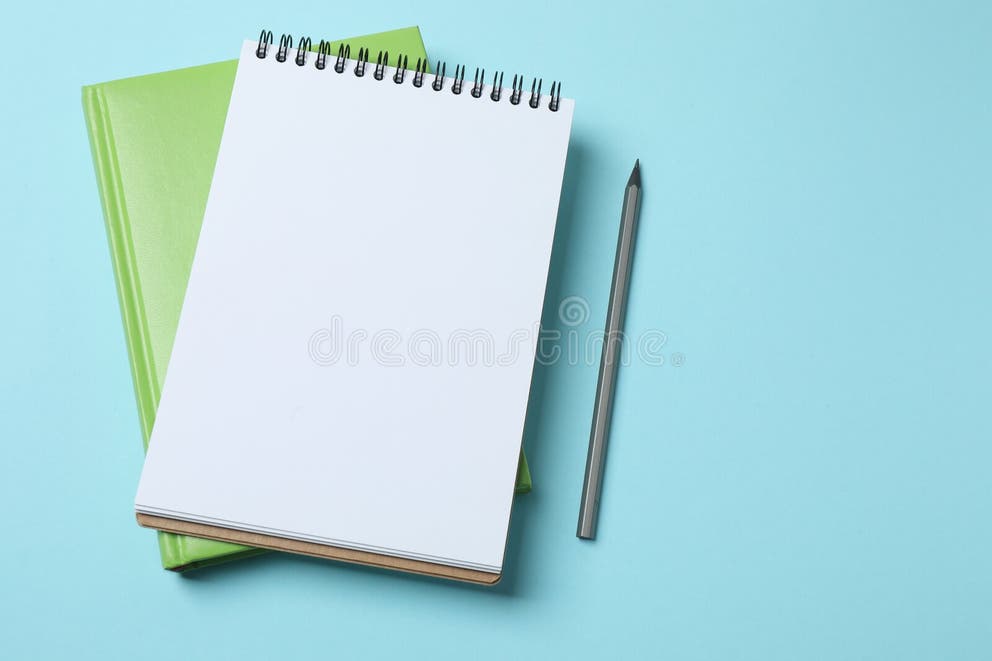 School Notebook, Pen, Spiral Notebook on the Table. Stock Image - Image ...