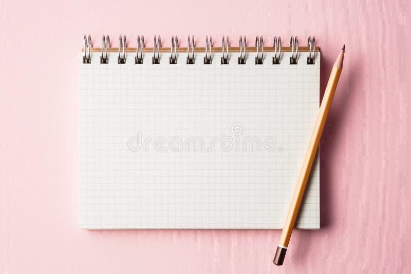 School Notebook on a Pink Background Stock Image - Image of school ...