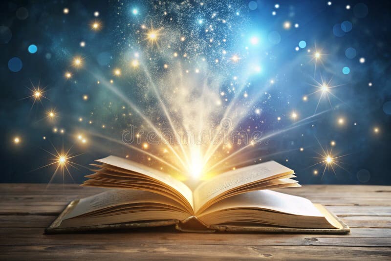 School Notebook with Magic Light. Education Concept Stock Illustration ...