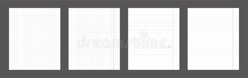 A Sheet of School Notebook in a Ruler with a Slanting Line. School ...