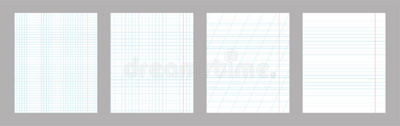 A Sheet of School Notebook in a Ruler with a Slanting Line. School ...