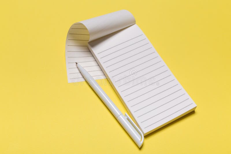 School Notebook on a Yellow Background Stock Photo - Image of empty ...
