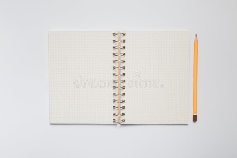 School Notebook with Yellow Pencil Stock Photo - Image of letter, paper ...