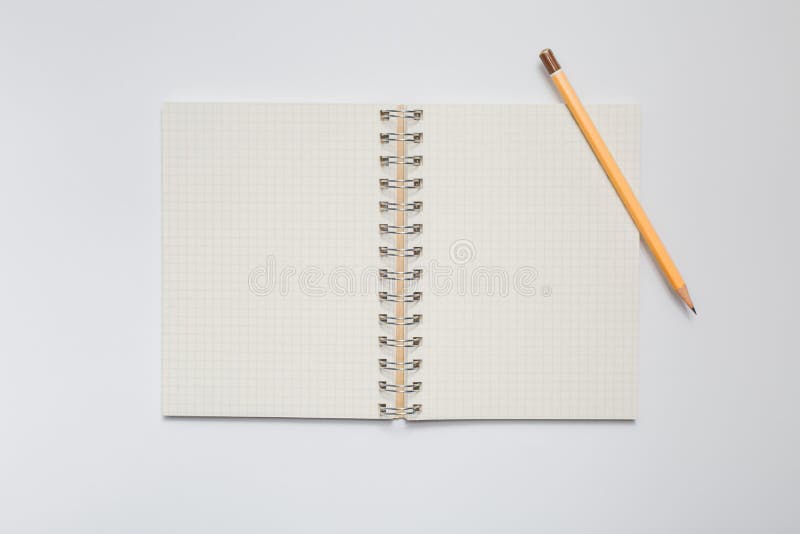 School Notebook with Yellow Pencil Stock Photo - Image of clear, binder ...