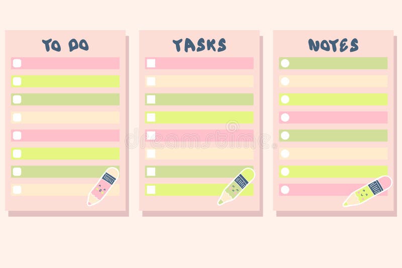 School Notes To Do Checklist Template Collection. Education Panner ...