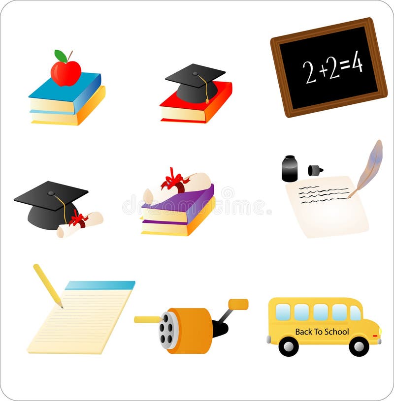 School Objects stock vector. Illustration of arithmetic - 3134658